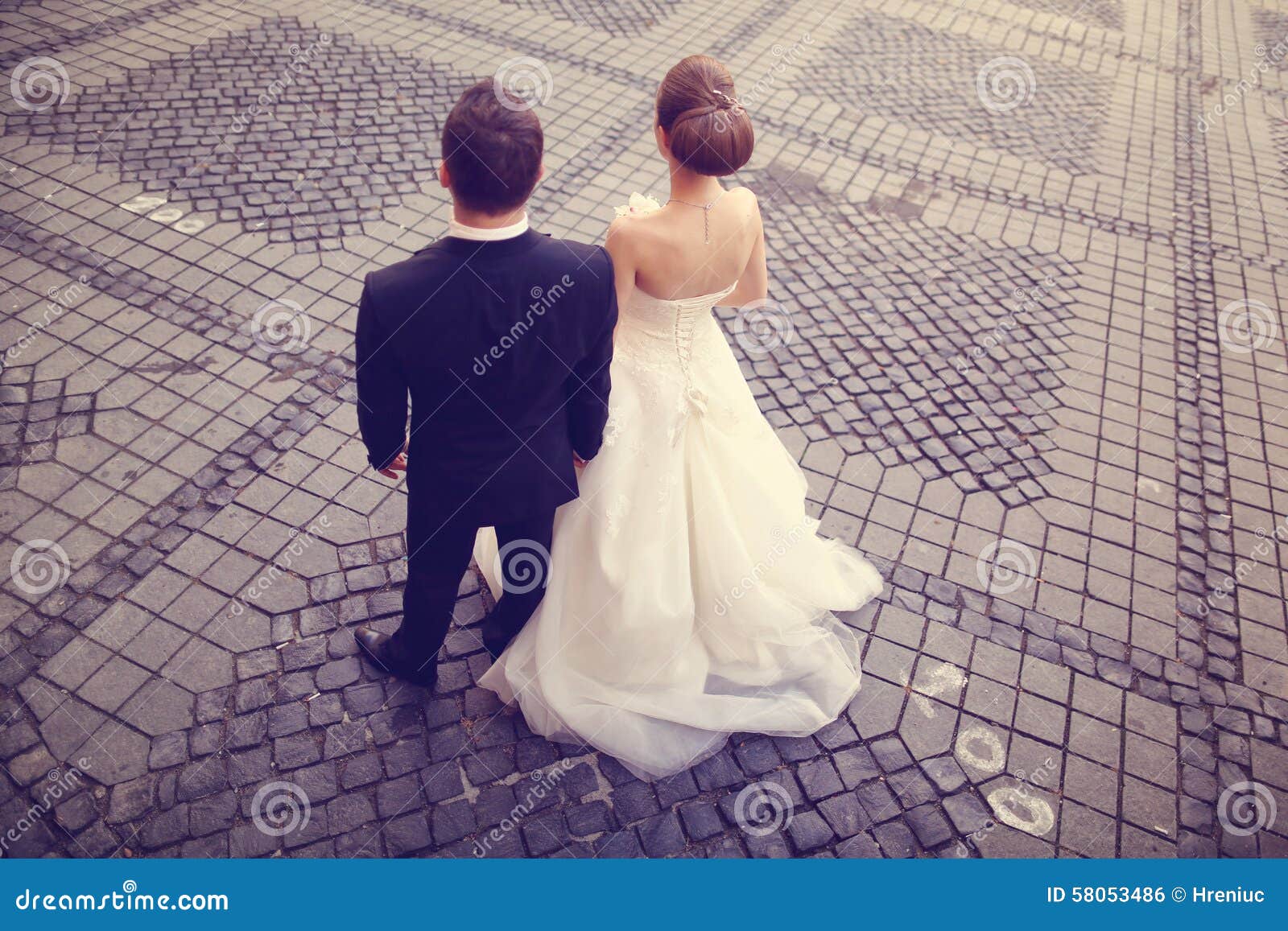 Back of bride and groom stock photo. Image of feeling - 58053486