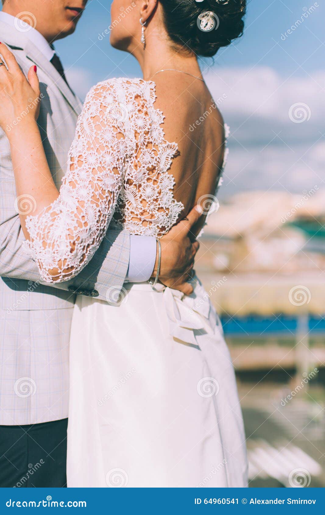 The back of the bride stock image. Image of happy, dress - 64960541