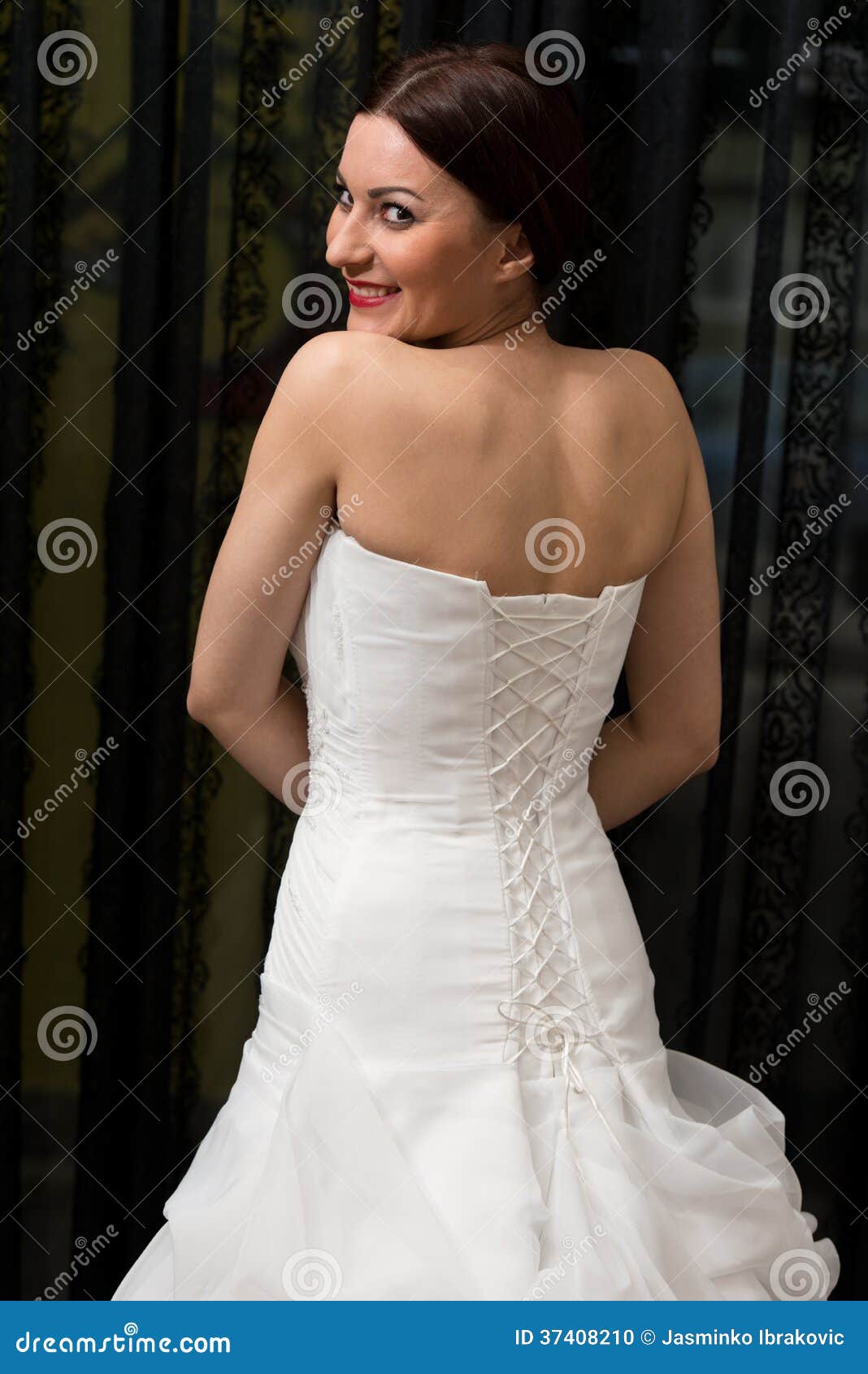 Back of Brides Wedding Dress Stock Photo - Image of love, bride: 37408210