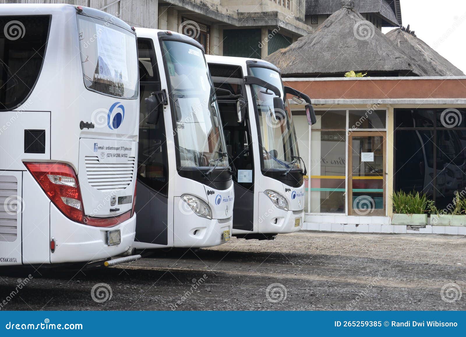 The Back of 3 Buses Parked in Front of the Office Editorial Image ...