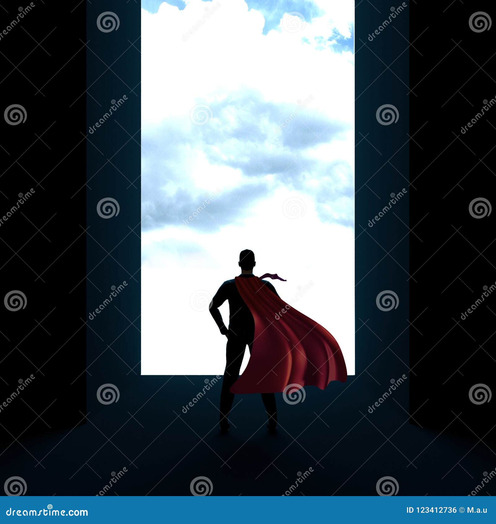 Back of Business Man Superhero with Hands on Hips 3d Render Stock ...