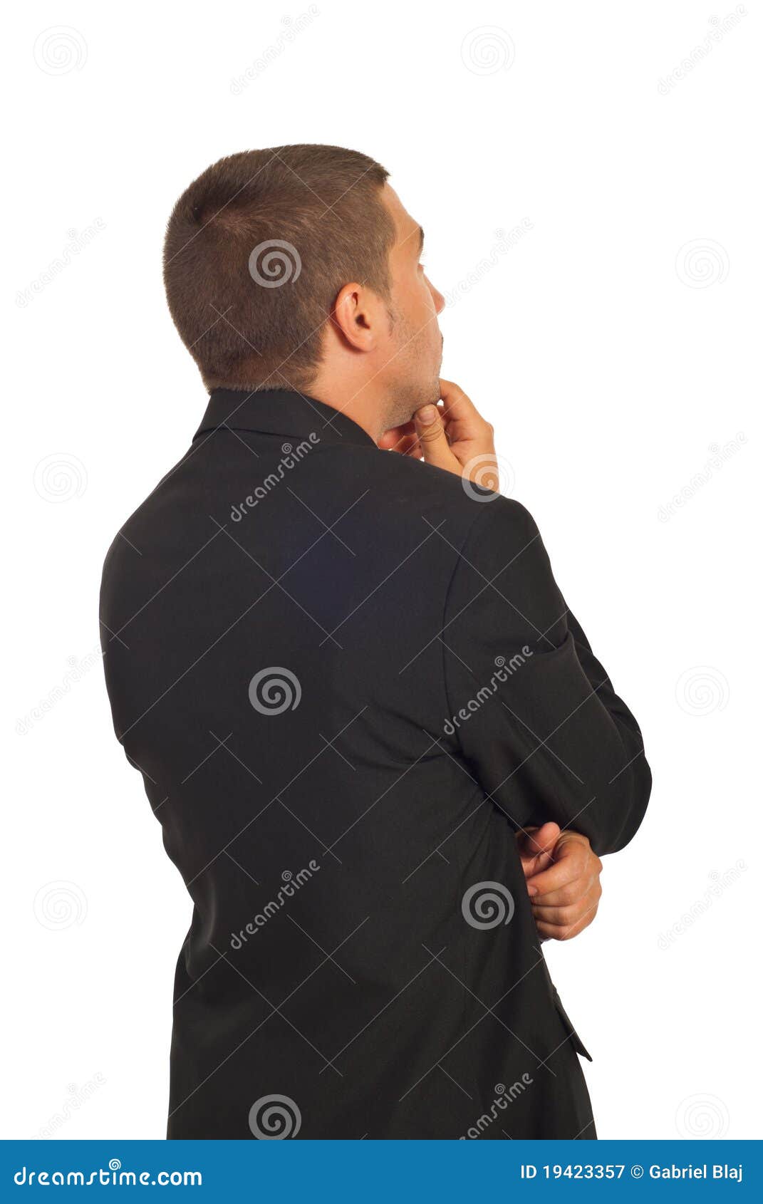 Back of Business Man Thinking Stock Image - Image of background ...