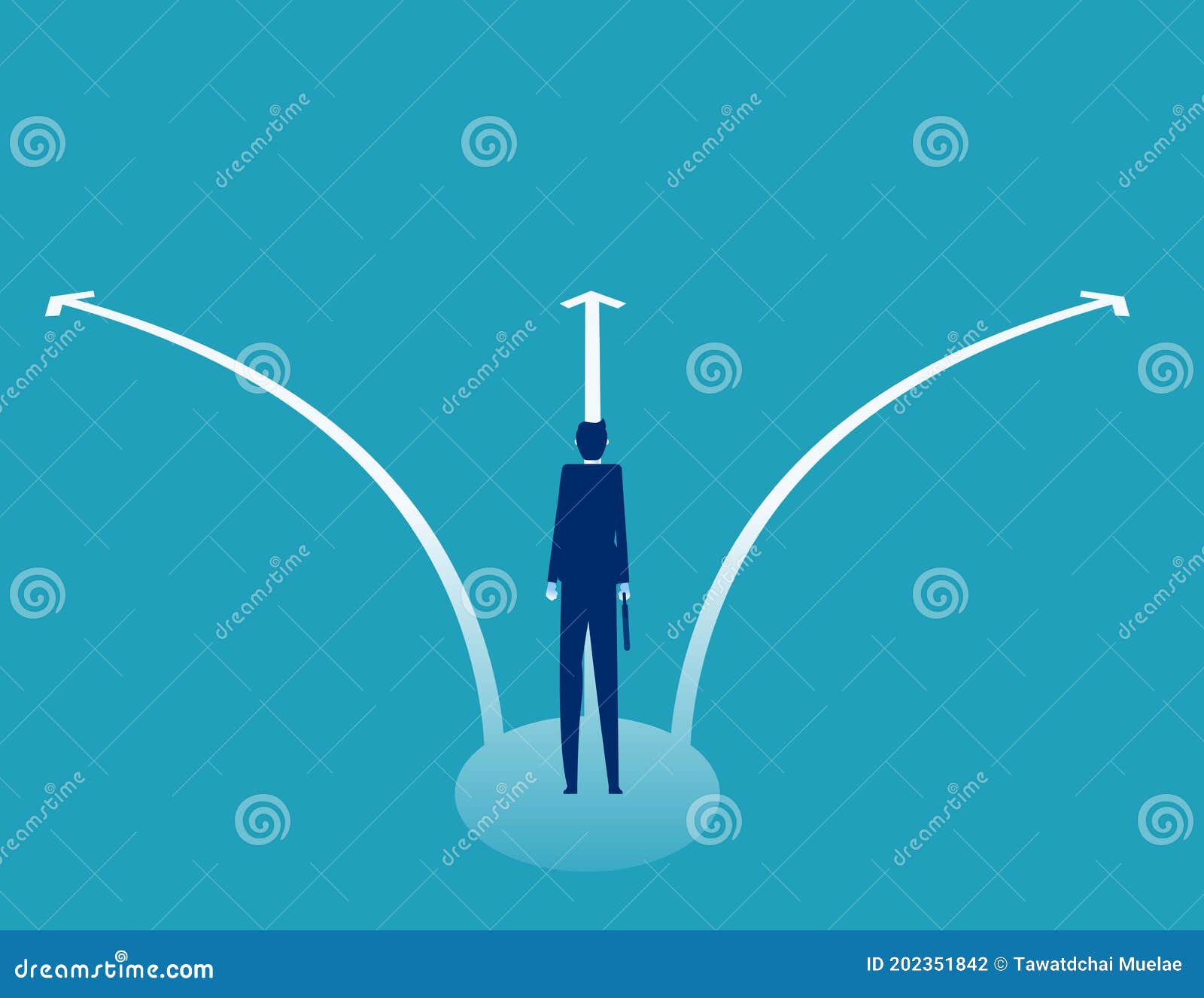 The Back Business Person Standing in Front of Forked Ways. Business ...