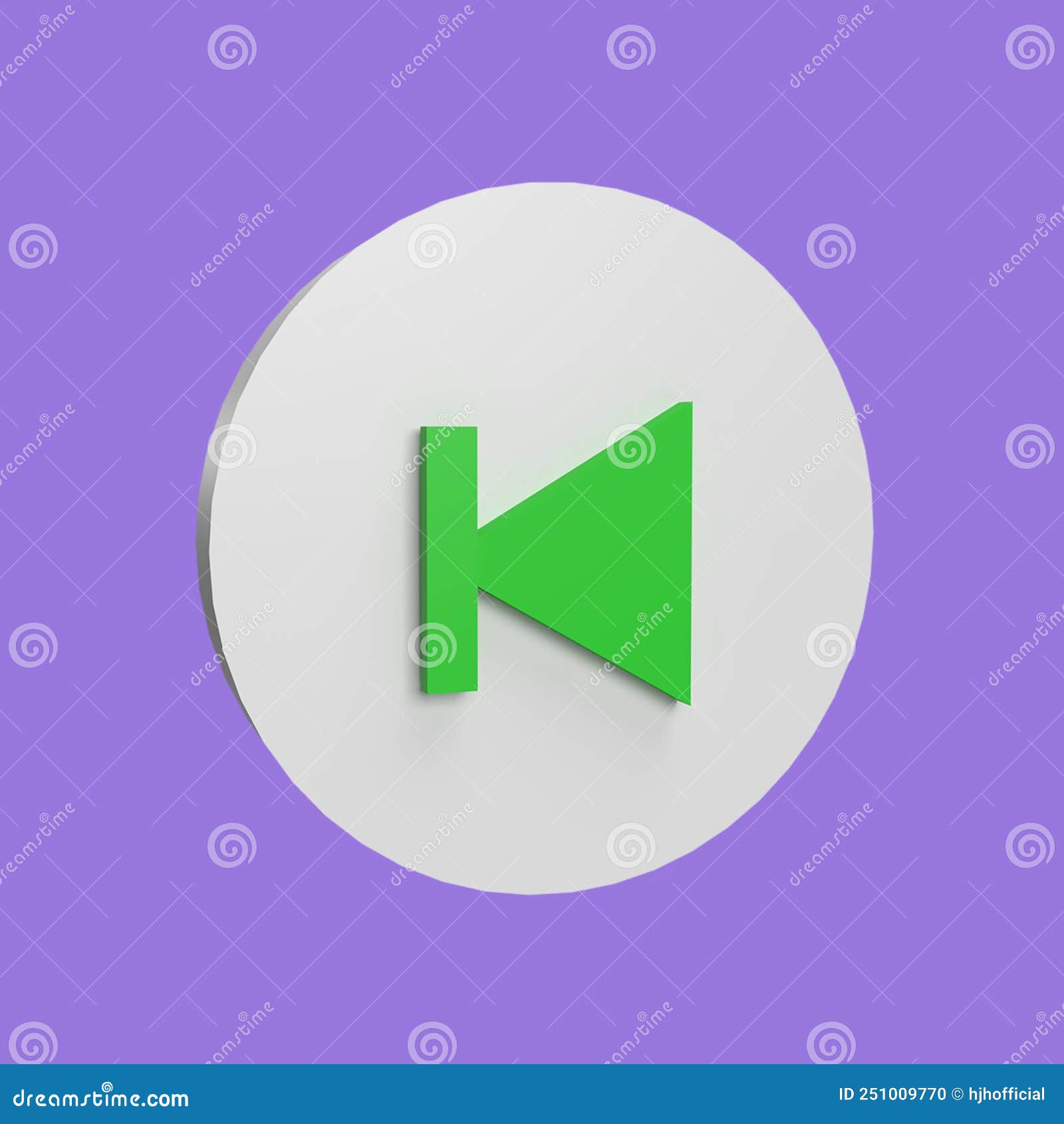 Back Button 3d Icon Model Cartoon Style Concept. Render Illustration ...