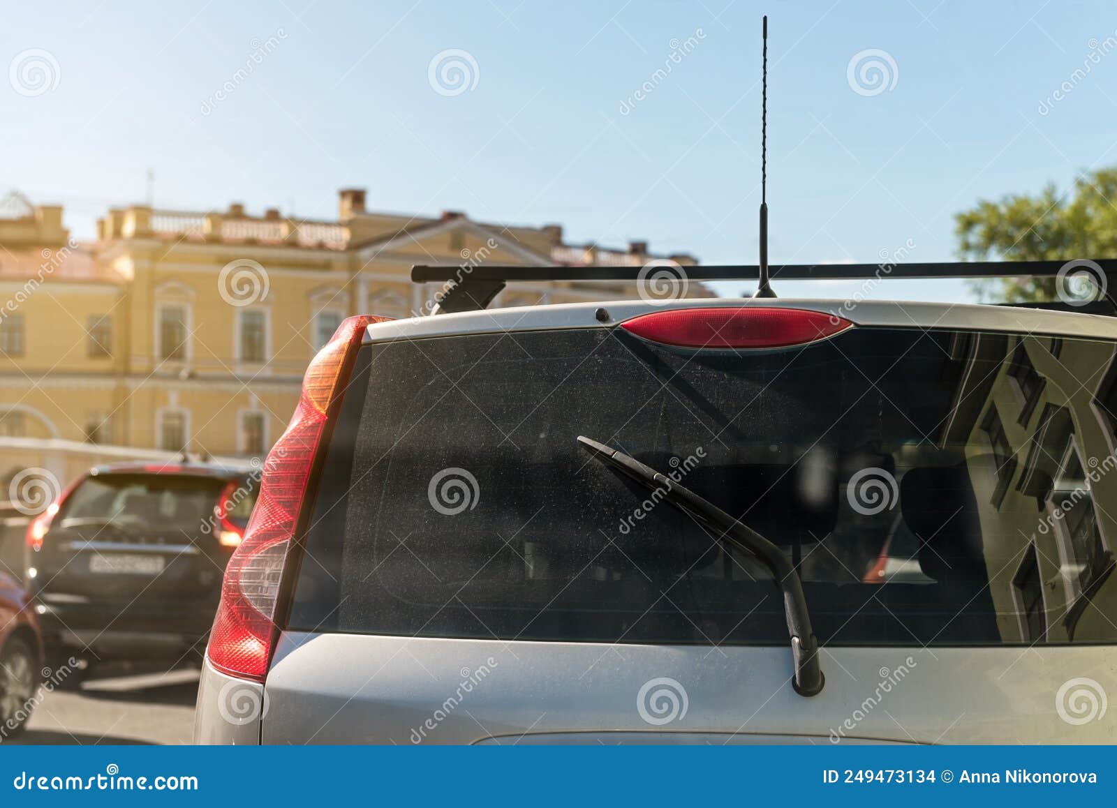 Back of the Car in the City Stock Photo - Image of detail, blue: 249473134