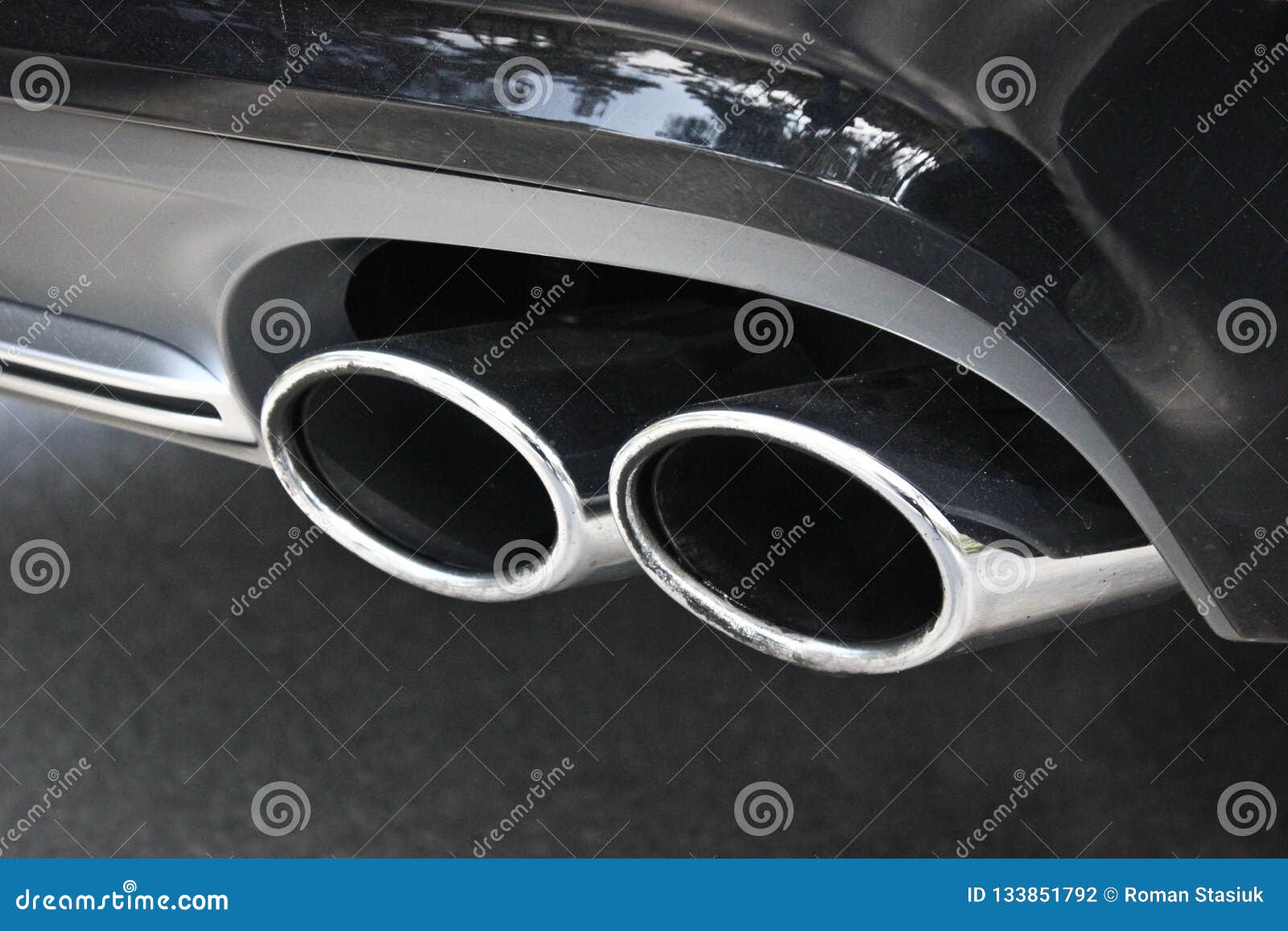 The Back of the Car. Car Exhaust Pipes Stock Photo - Image of ...