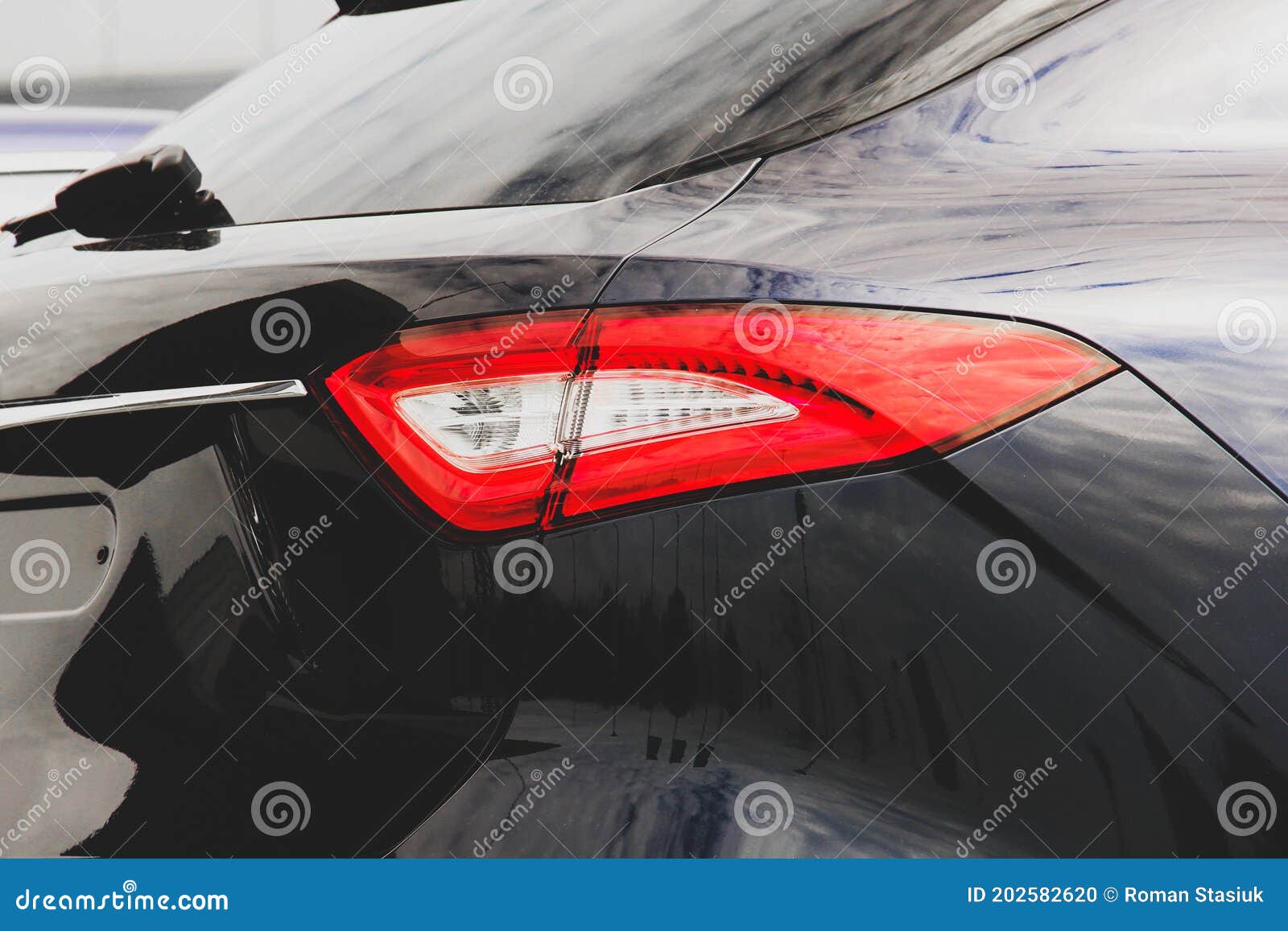 The Back of the Car. Car Headlights Stock Photo - Image of gearshift ...
