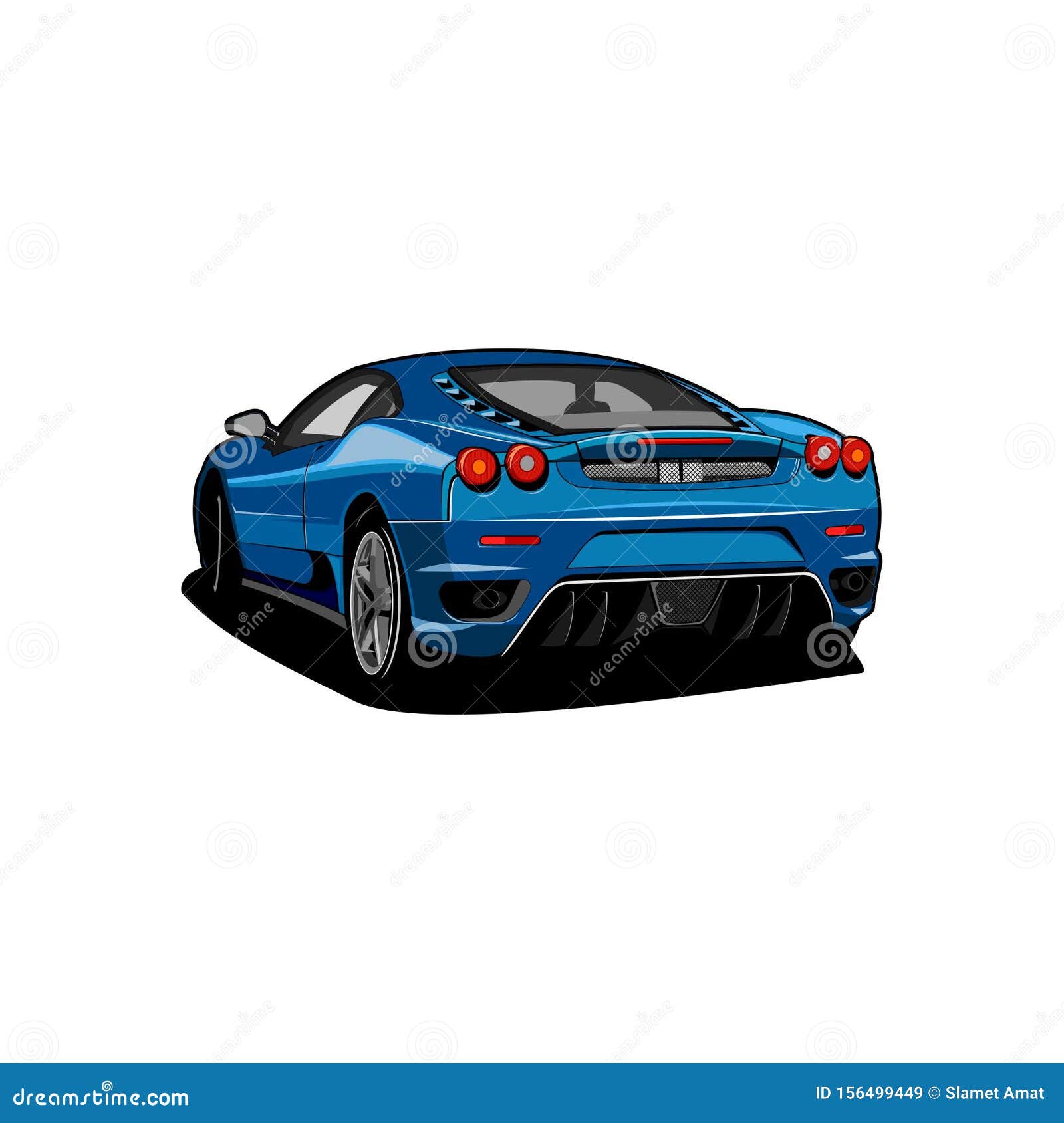 Back car view stock illustration. Illustration of mirror - 156499449