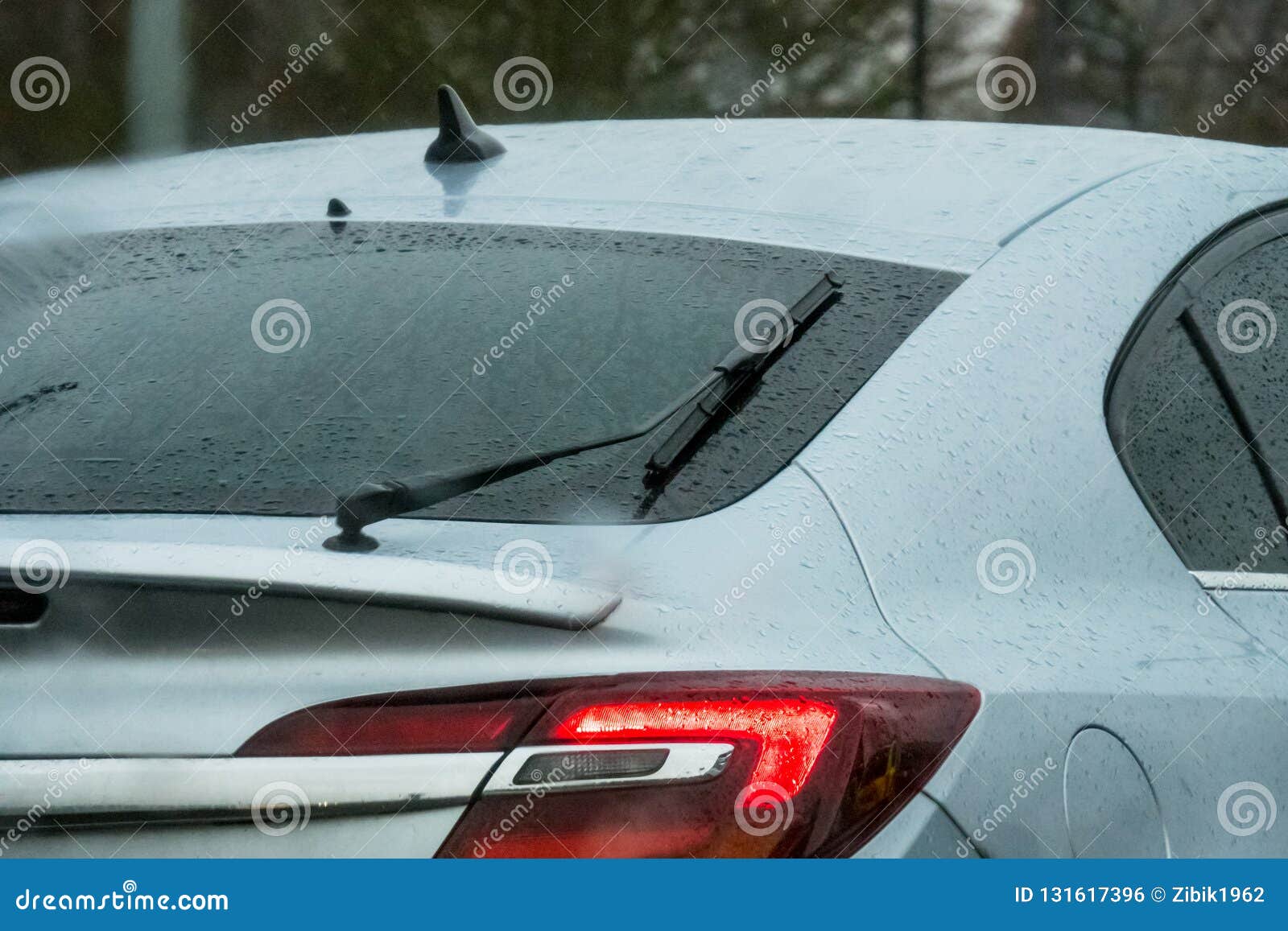 Back of the Car with Wipers Stock Photo - Image of automobile, drops ...