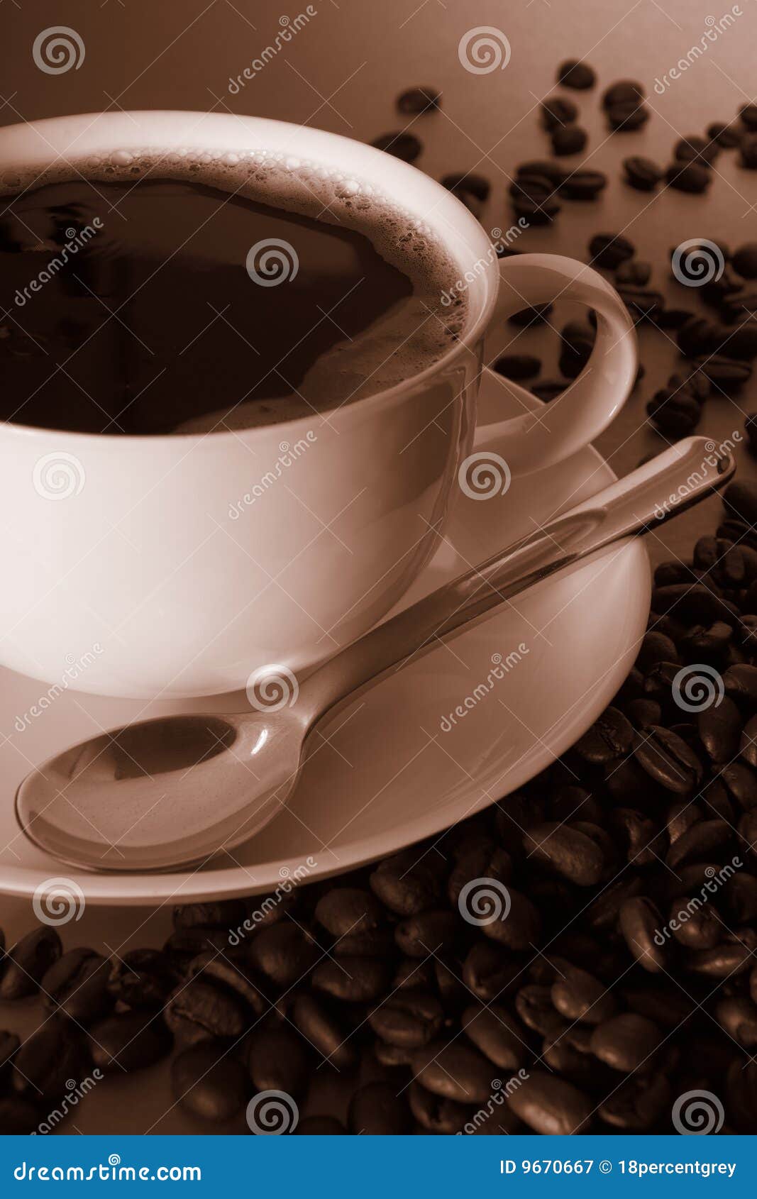 Back Coffee and Coffee Beans Stock Image - Image of sepia, vertical ...