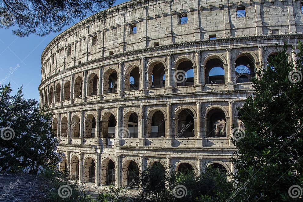Back of the Colosseum, Rome, Italy Stock Image - Image of empire ...