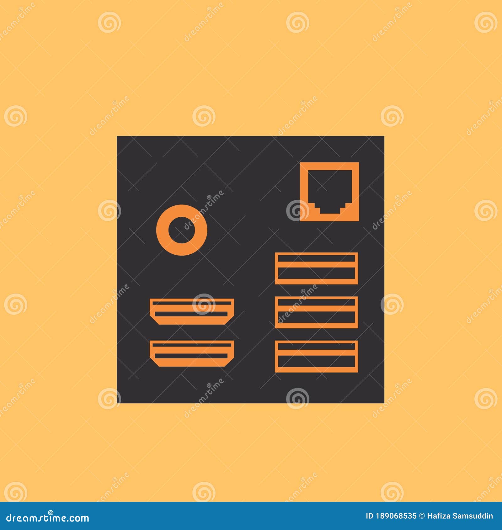 Back of Computer Case. Vector Illustration Decorative Design Stock ...