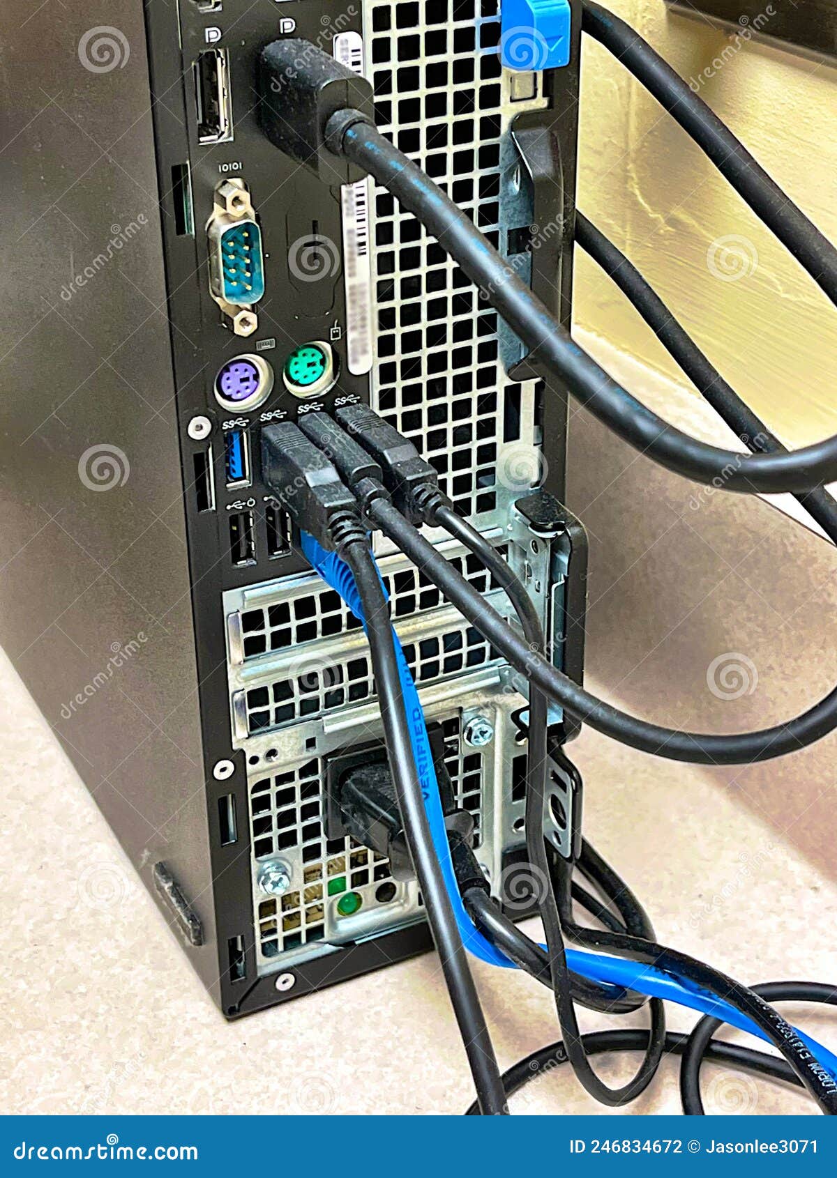 Back of computer stock photo. Image of connected, technology - 246834672