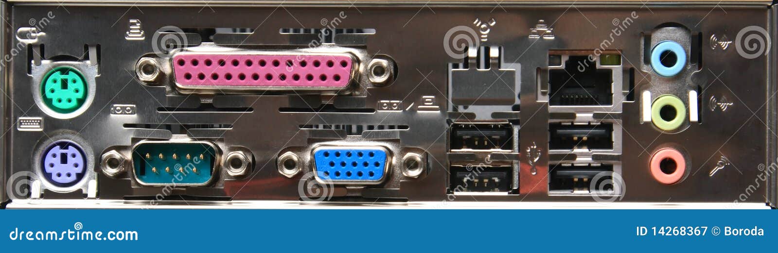 Back Connection Panel Of Computer Royalty Free Stock Photography ...