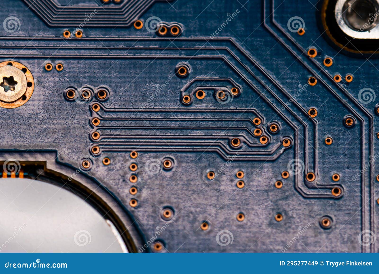 Back of a Controller Printed Circuit Board of a Hard Drive.. Stock ...