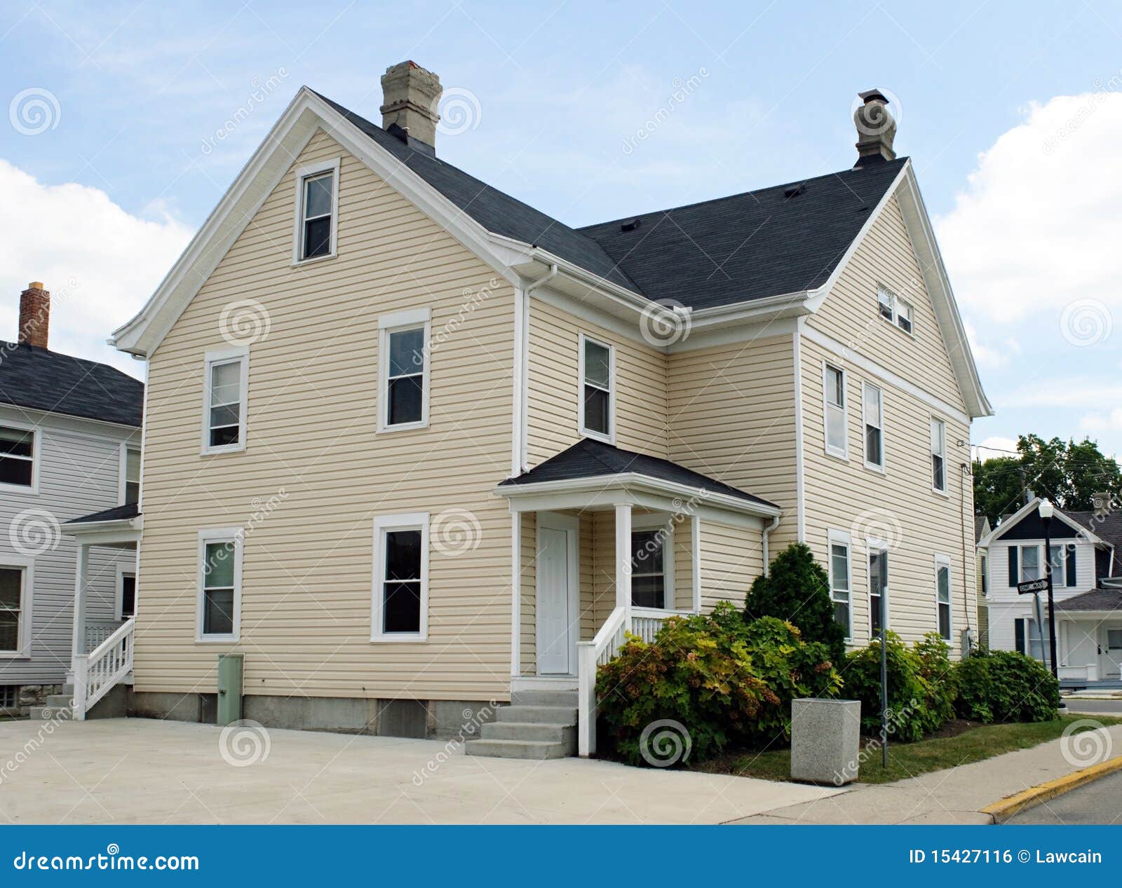 Back Corner House stock photo. Image of chimney, clouds - 15427116