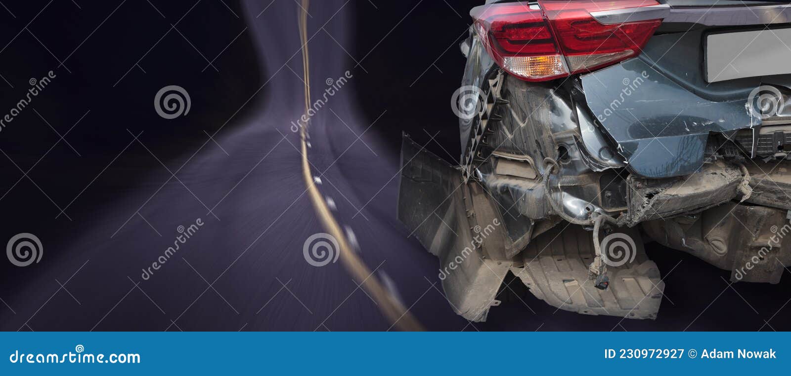 The Rear of the Car is Badly Damaged and Accidentally Broken. Place for ...