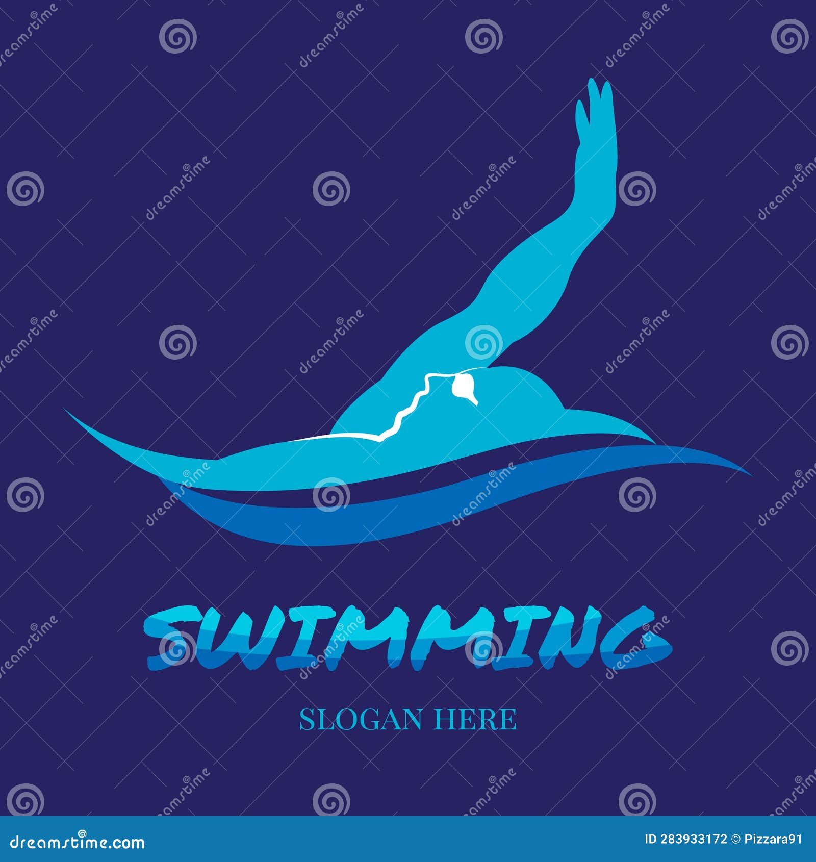 Back Crawl Backstroke Swimmer Silhouette. Sport Swimming Cartoon Vector ...