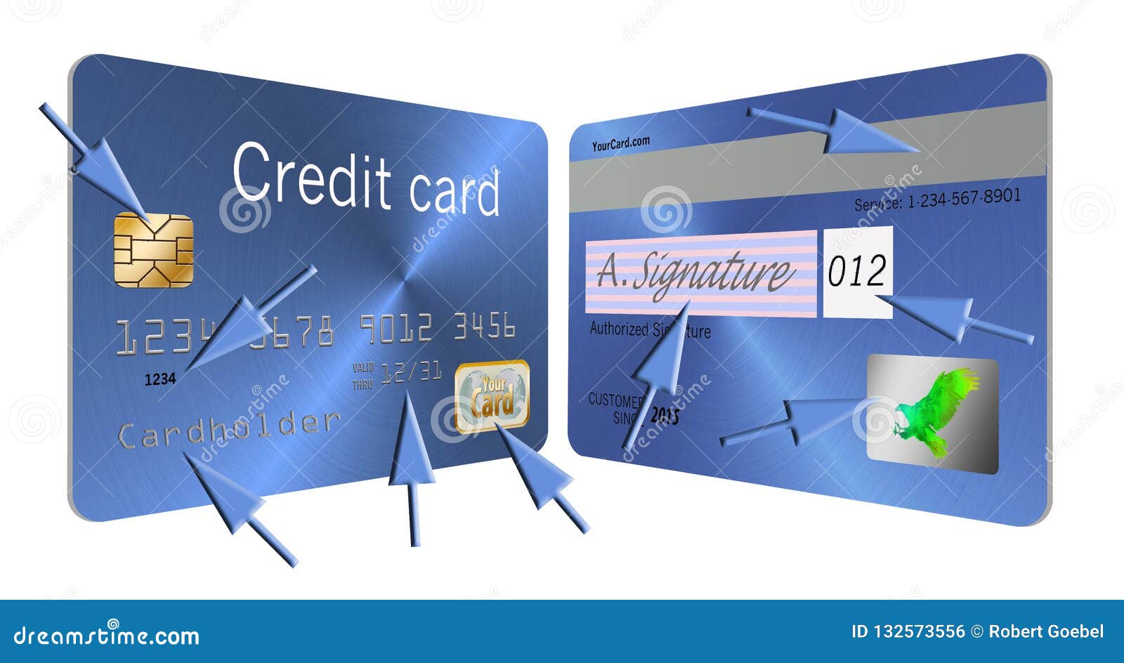 Back of a credit card stock illustration. Illustration of hologram ...