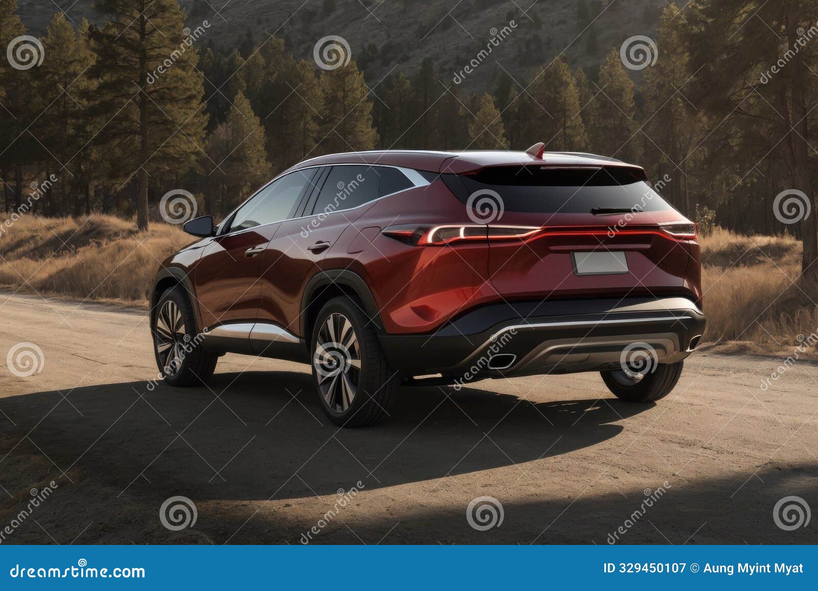 The Back of the Crossover, Showcasing the Taillights, Rear Hatch ...