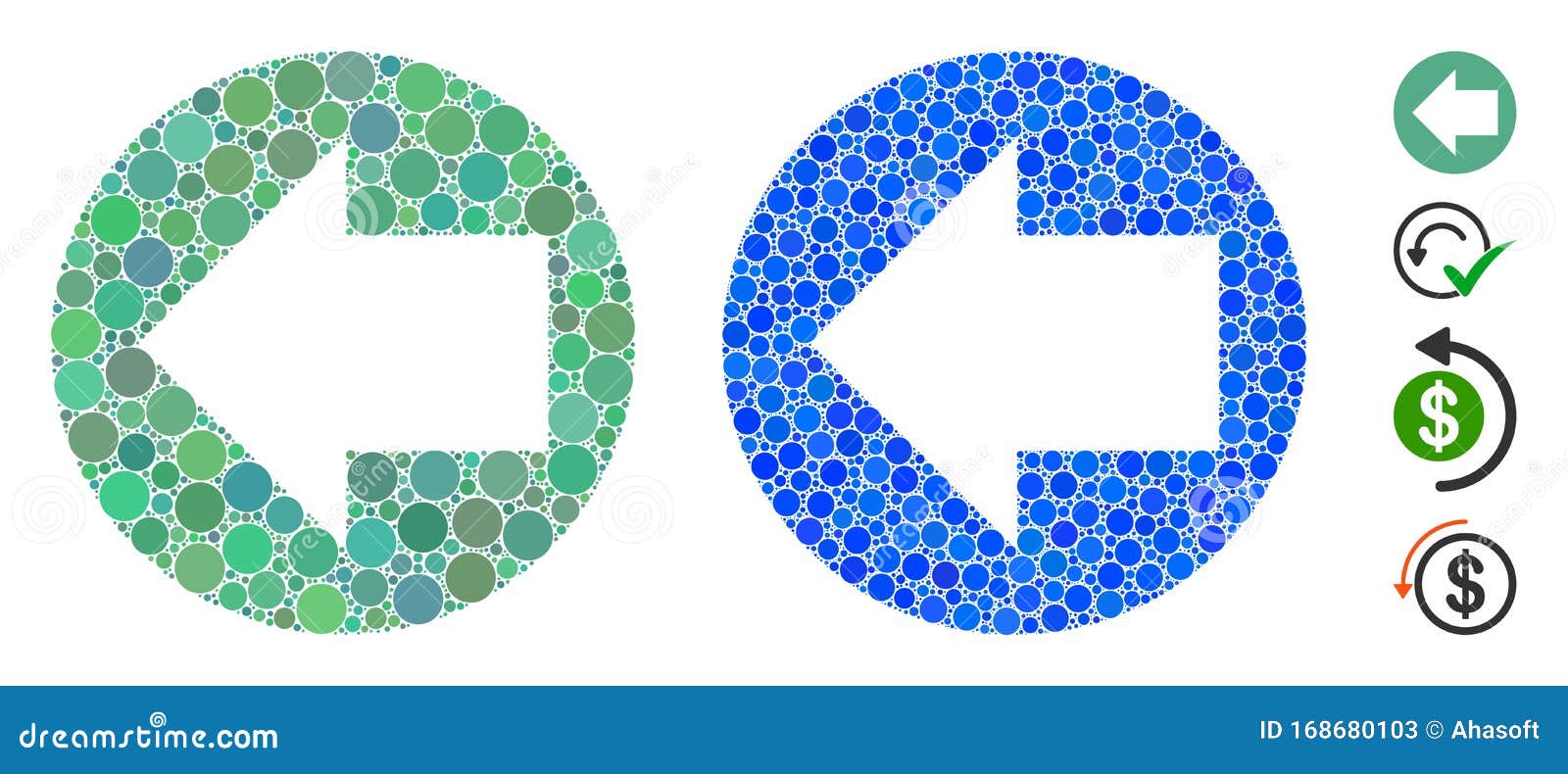 Back Direction Mosaic Icon of Circle Dots Stock Illustration ...
