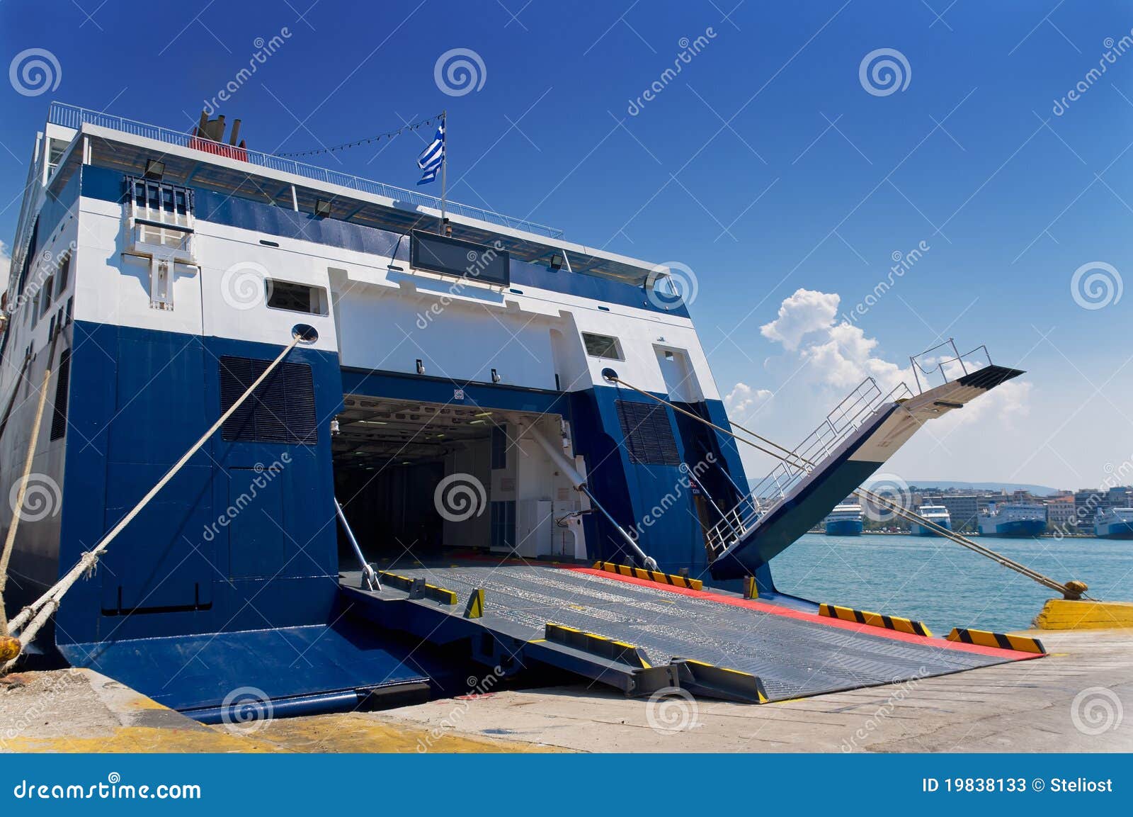 Back door ferry stock image. Image of beach, blue, piraeus - 19838133