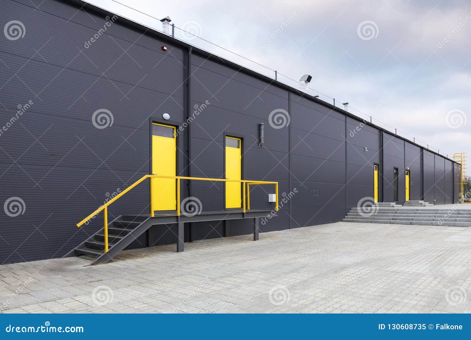 Back Door at Large Warehouse Outside View Stock Image - Image of ...