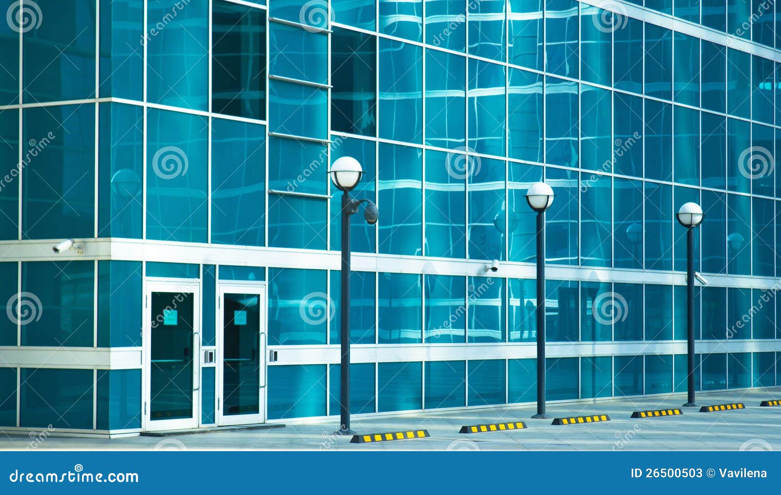 Back Door in an Office Building Stock Image - Image of clarity, blue ...