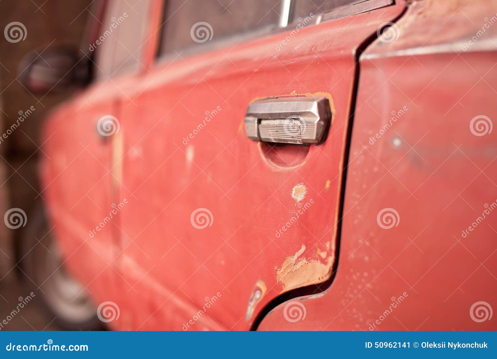 The back door of old car stock image. Image of broken - 50962141