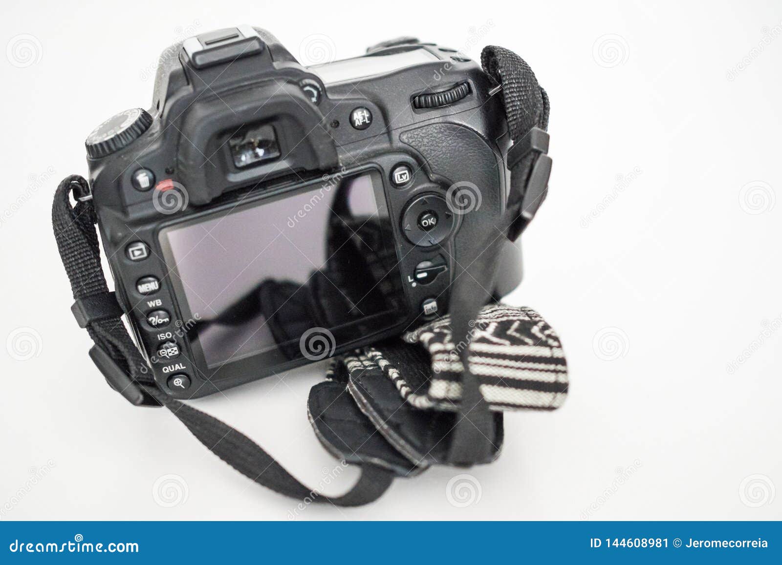 The back of a DSLR camera stock image. Image of sign - 144608981