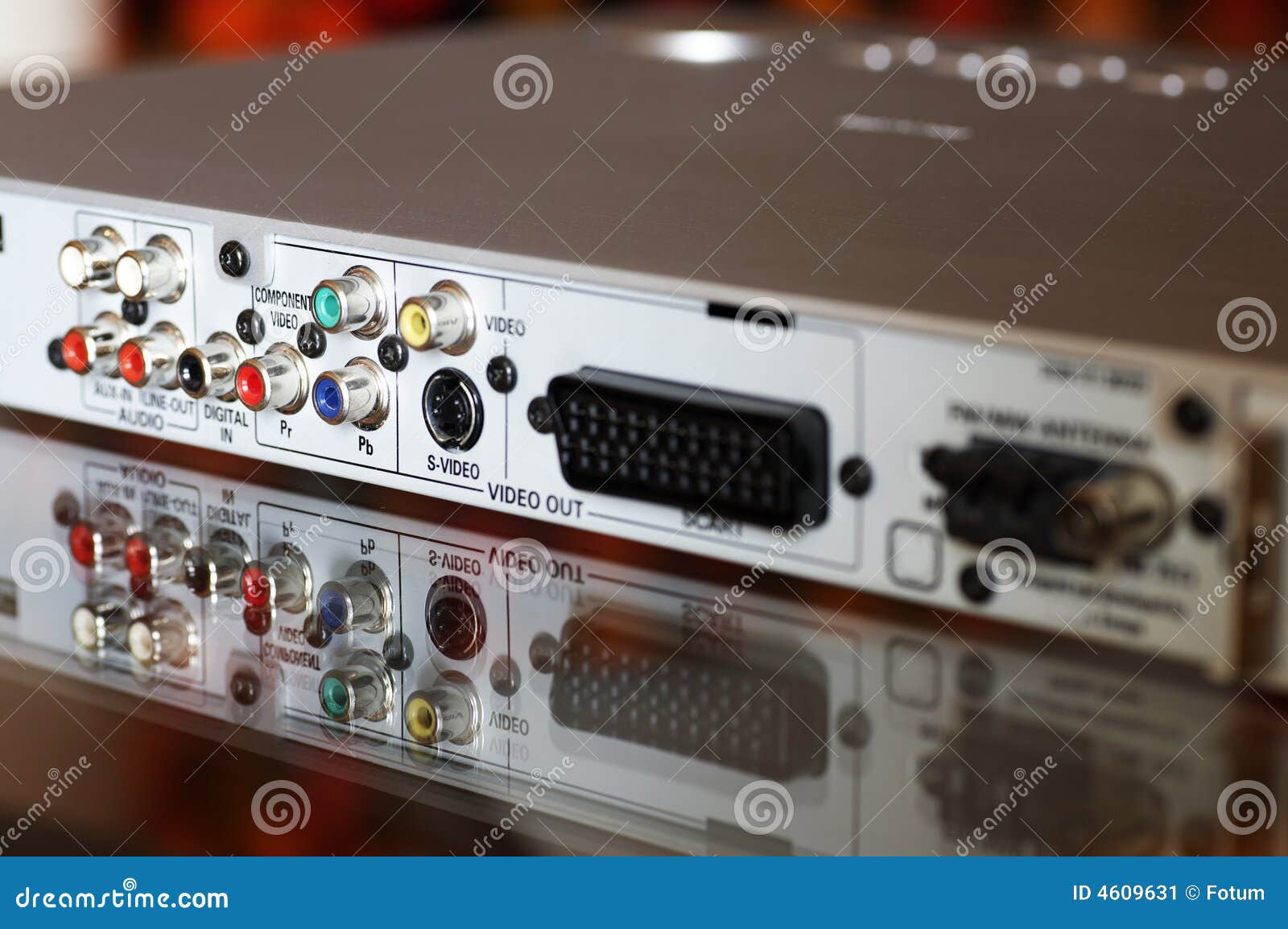 Back of a DVD player stock image. Image of cutoff, component - 4609631