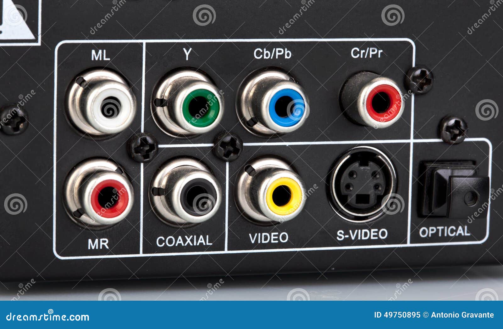 Back of a DVD player stock image. Image of audiovisual - 49750895