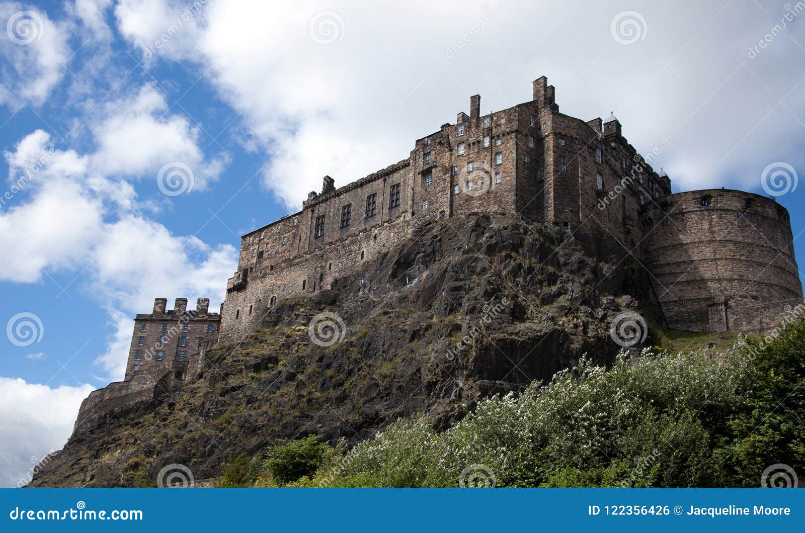 Back of Edinburgh Castle, Scotland Erected on Part of an Ancient Stock ...