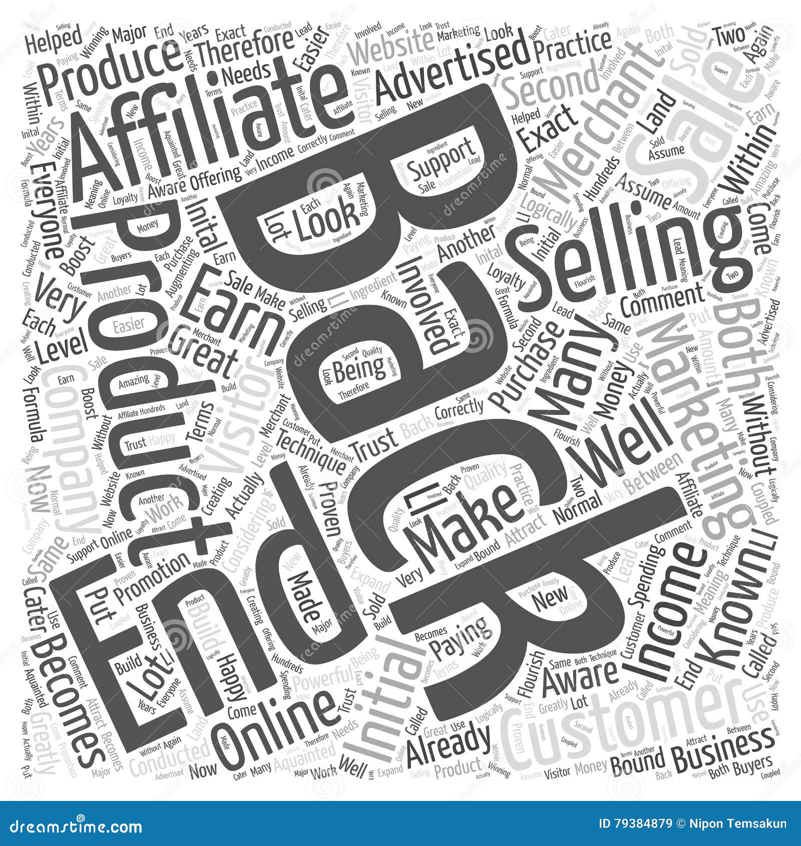 Back End Affilate Marketing 402 Word Cloud Concept Vector Background ...