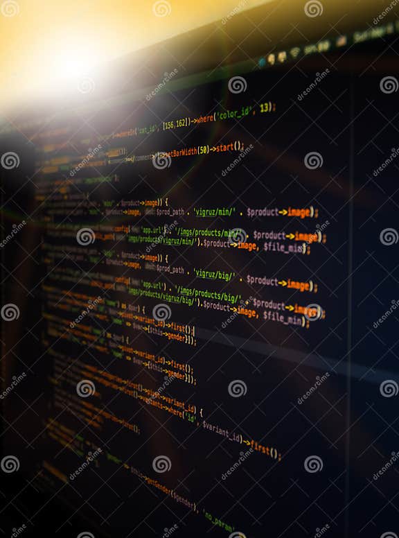 Back-end Coding Workflow of the Web Developing Stock Image - Image of ...