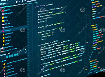 1. Back-end Coding Workflow of the Web Developing Using Php Language. Programming Concept Stock ...