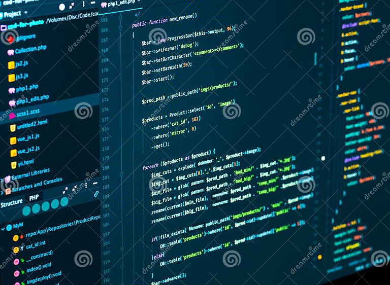 1. Back-end Coding Workflow of the Web Developing Using Php Language. Programming Concept Stock ...