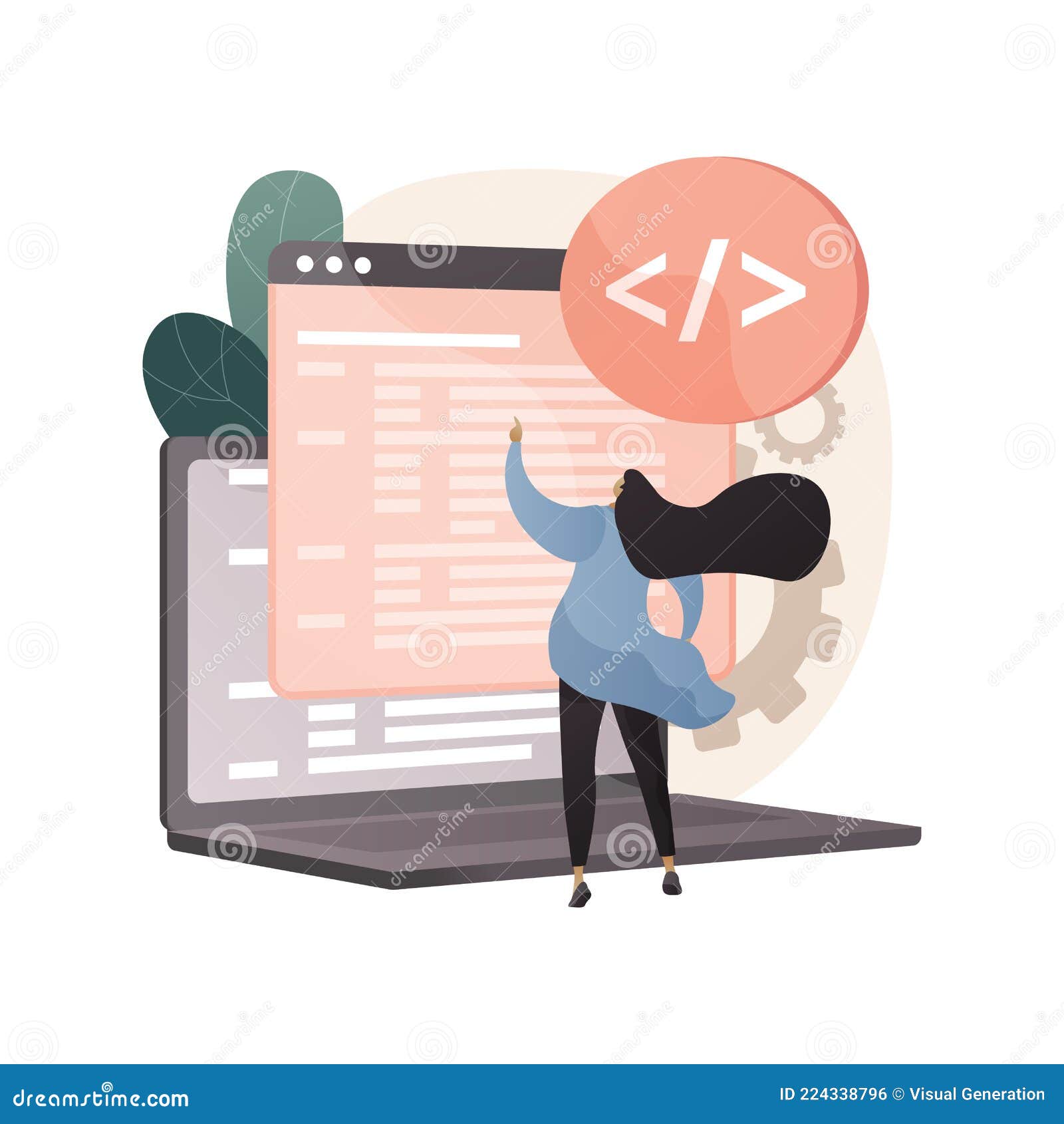 Back End Development Abstract Concept Vector Illustration Stock
