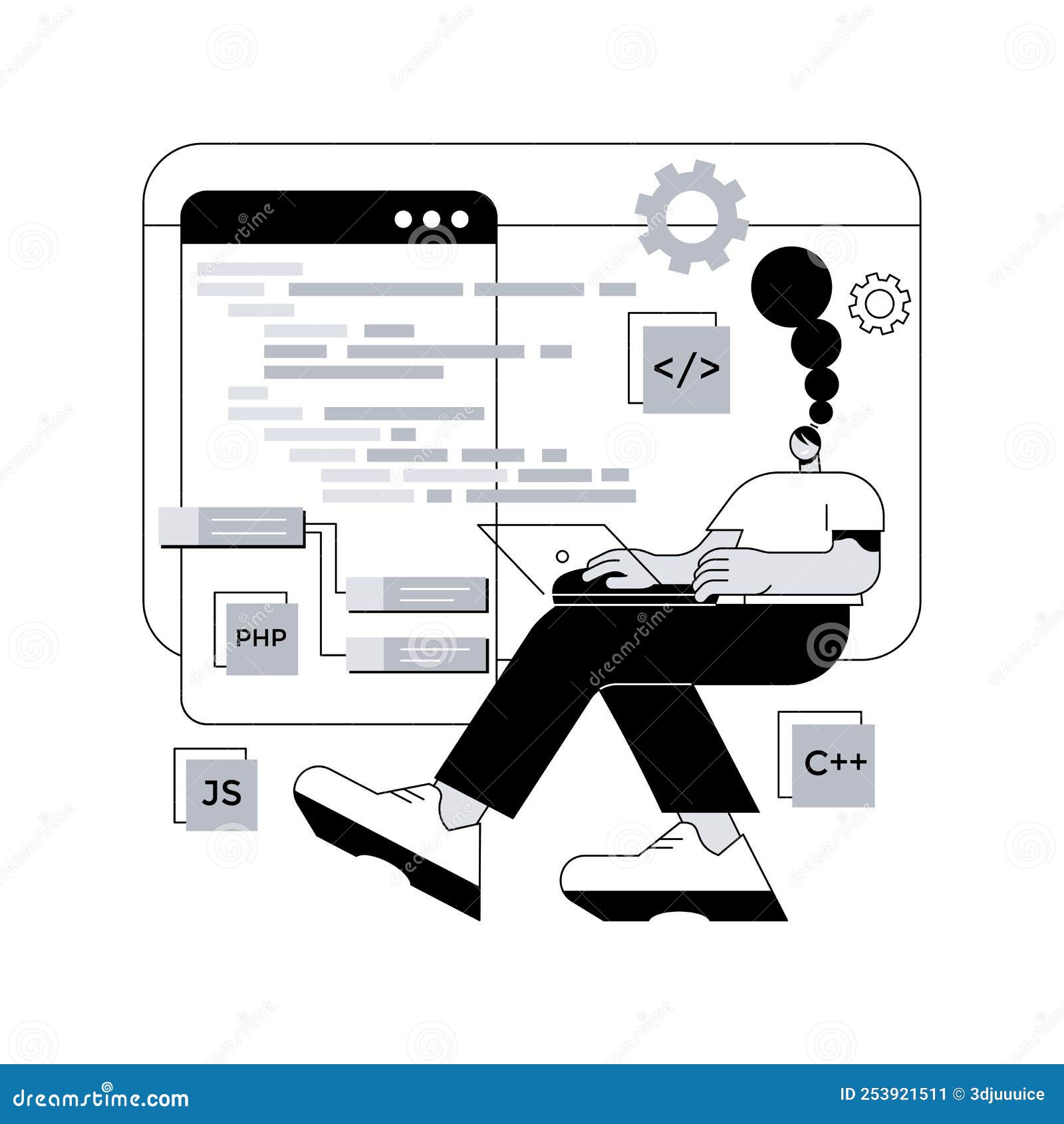 Back End Development Abstract Concept Vector Illustration. Stock Vector ...