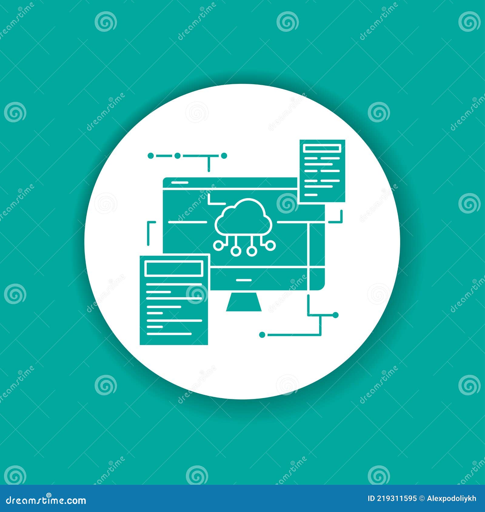 Back-end Development Color Glyph Icon. Pictogram for Web Page Stock ...