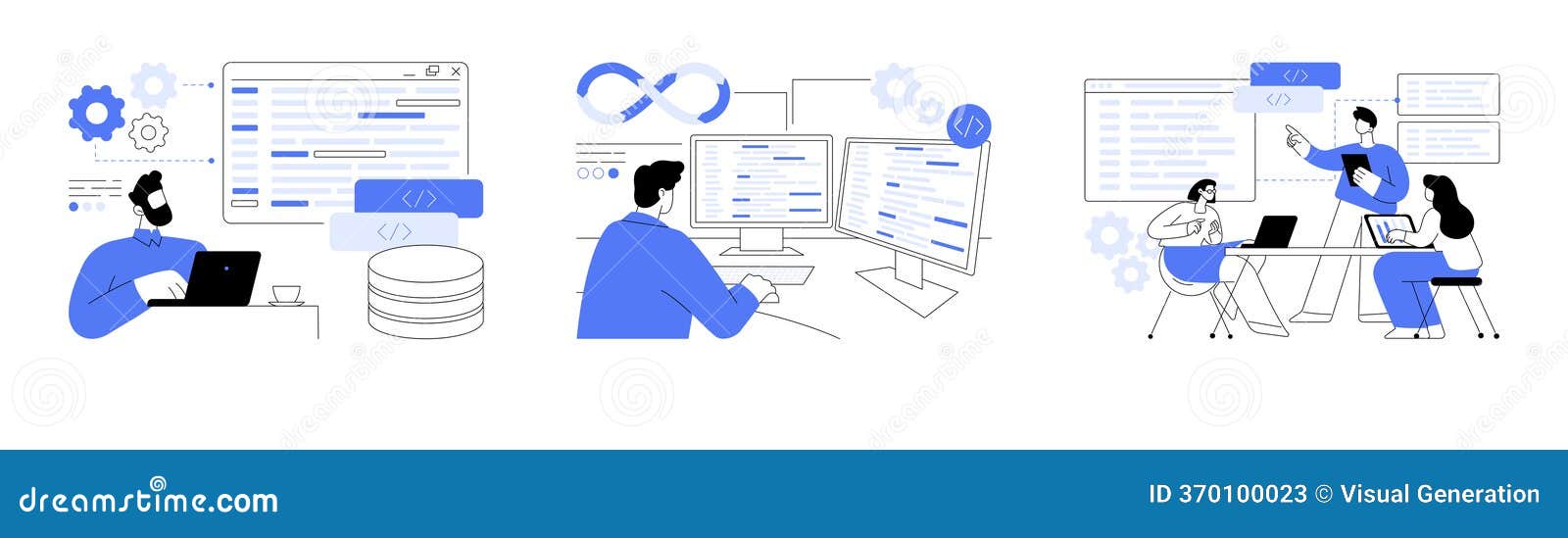 DevOps Engineering Abstract Concept Vector Illustration. | CartoonDealer.com #324832215