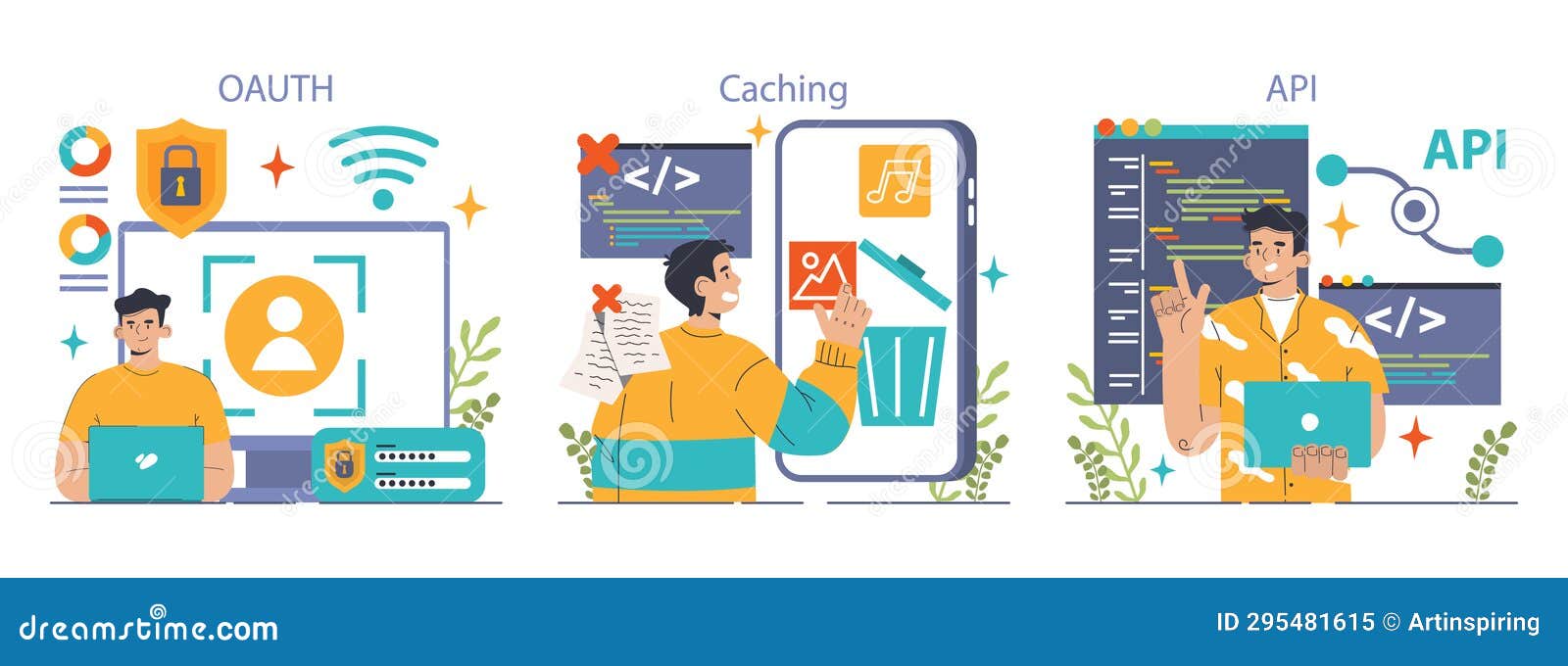 Back-end Development Set. Coding, Software Engineering or Programming ...