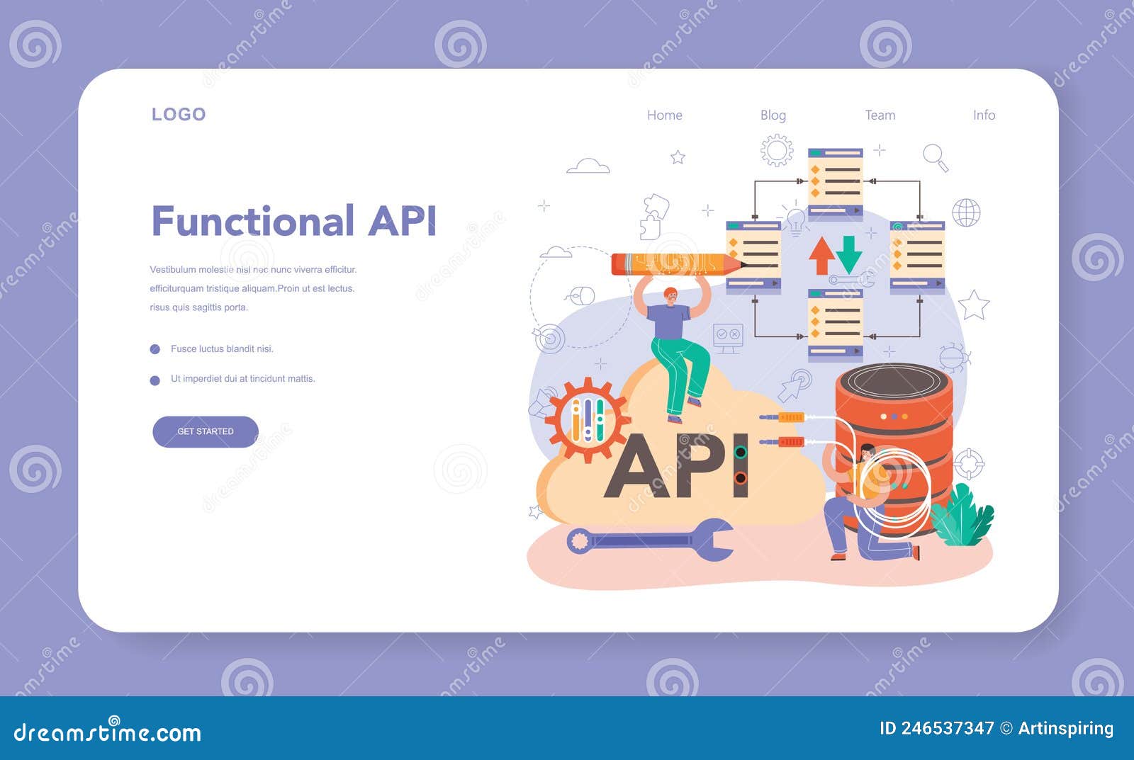 Back End Development Web Banner or Landing Page. Software Development ...