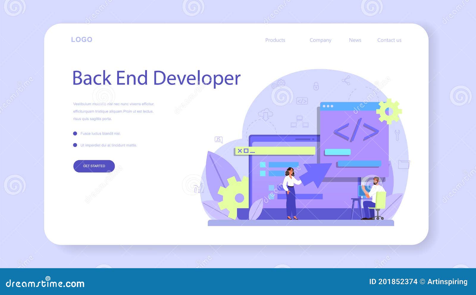 Back End Development Web Banner or Landing Page. Software Development ... Back End Development Web Banner or Landing Page. Software Development ...