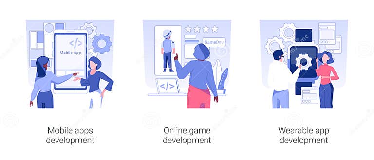 Back End Engineering Isolated Concept Vector Illustrations. Stock ...