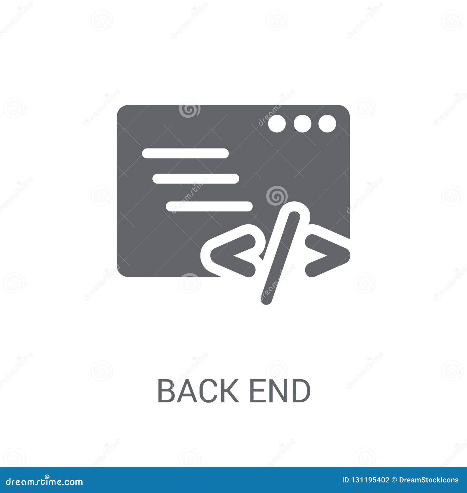 Back End Icon. Trendy Back End Logo Concept on White Background Stock ...
