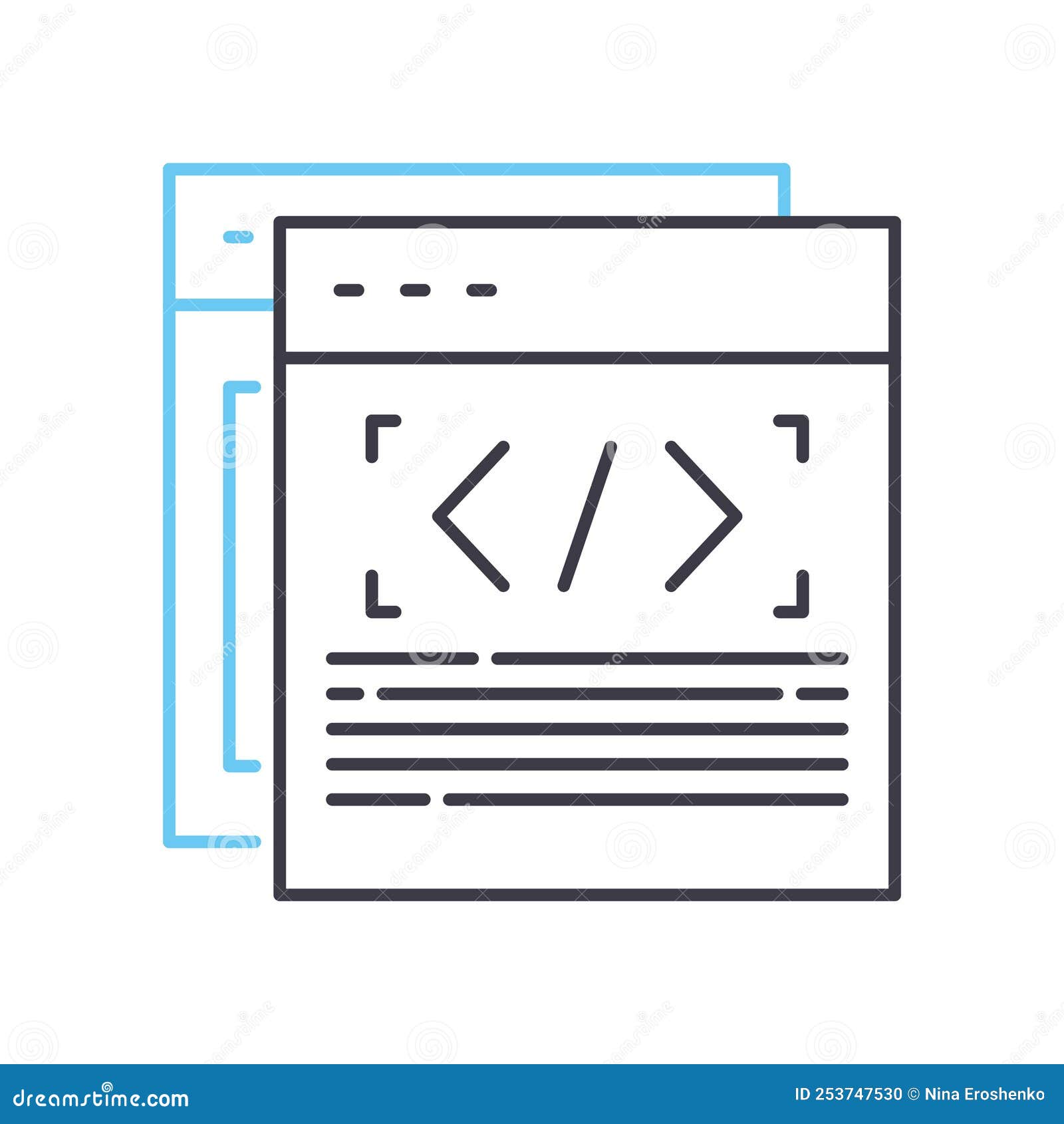 Back End Line Icon, Outline Symbol, Vector Illustration, Concept Sign ...