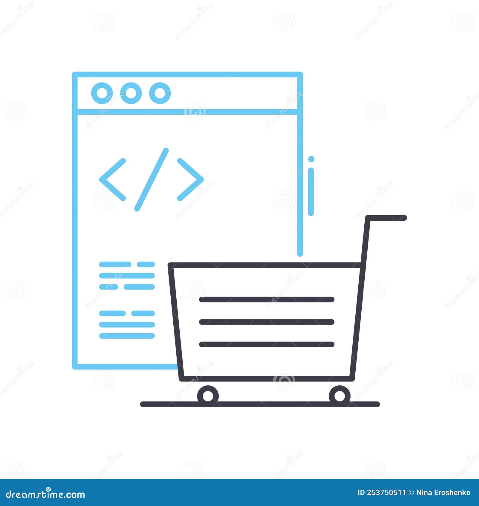 Back End Line Icon, Outline Symbol, Vector Illustration, Concept Sign ...