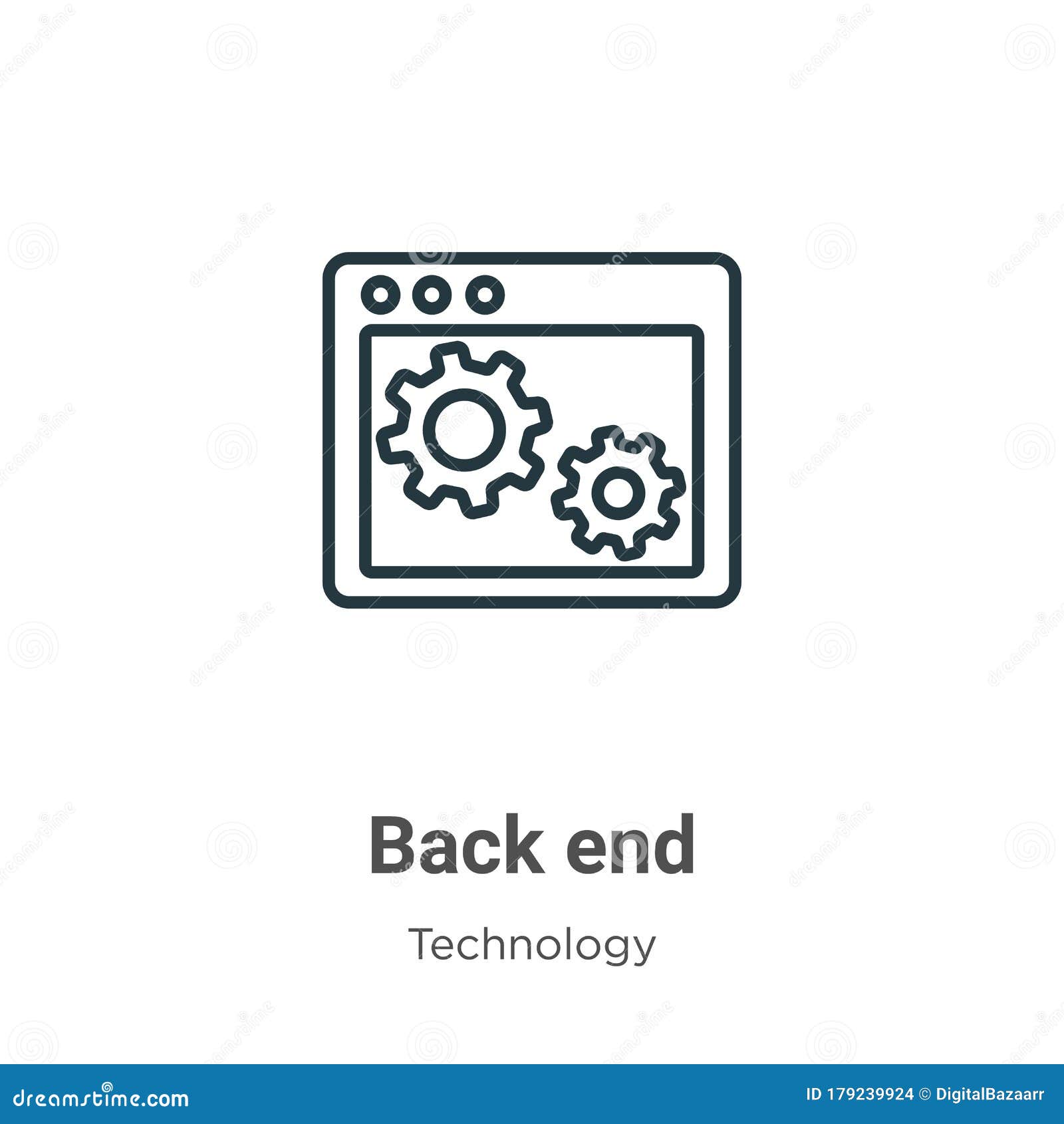 Back End Outline Vector Icon. Thin Line Black Back End Icon, Flat ...