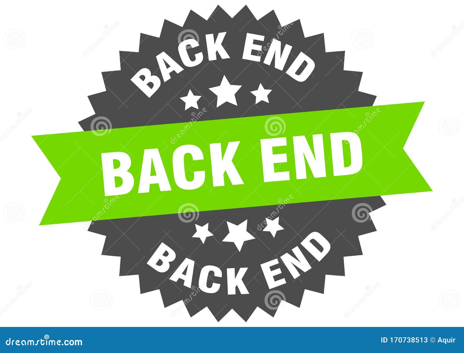 Back End Sign. Back End Circular Band Label. Back End Sticker Stock ...